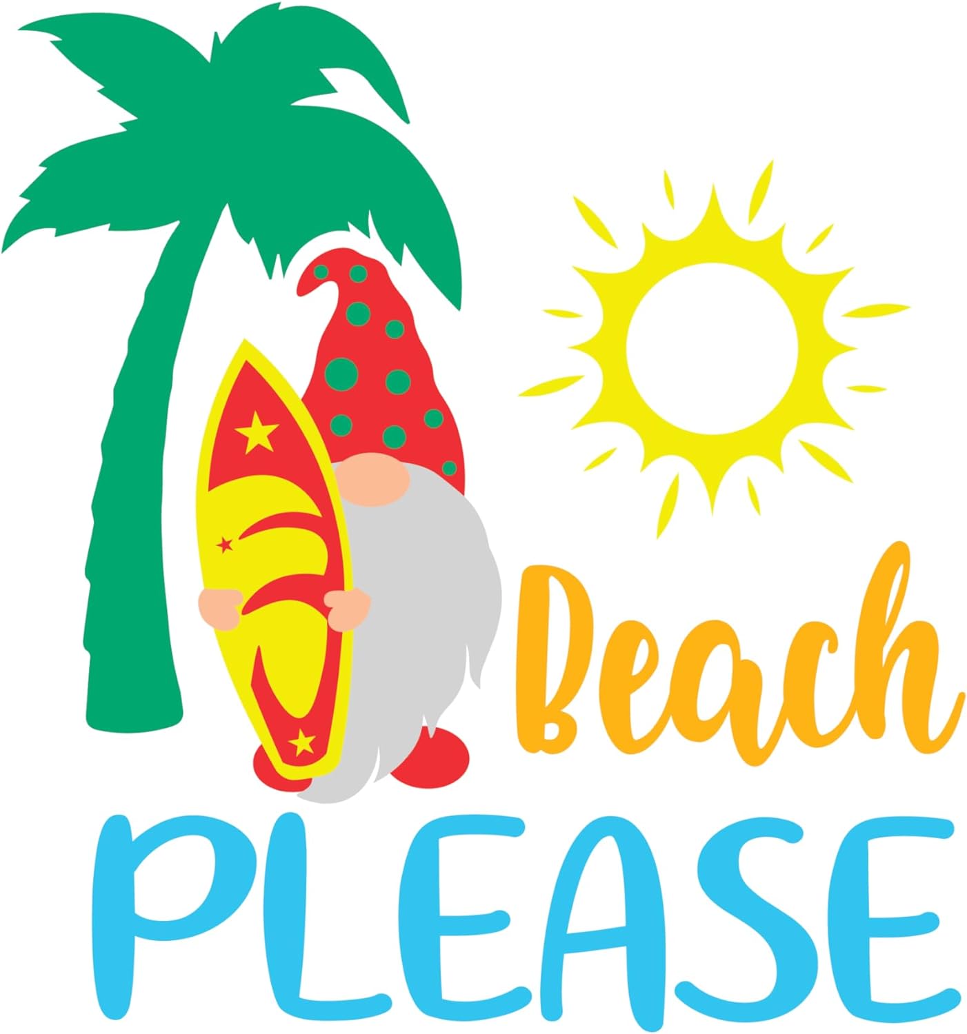 Inspirational Quote "Beach Please" Motivational Sticker Vinyl Decal Mo