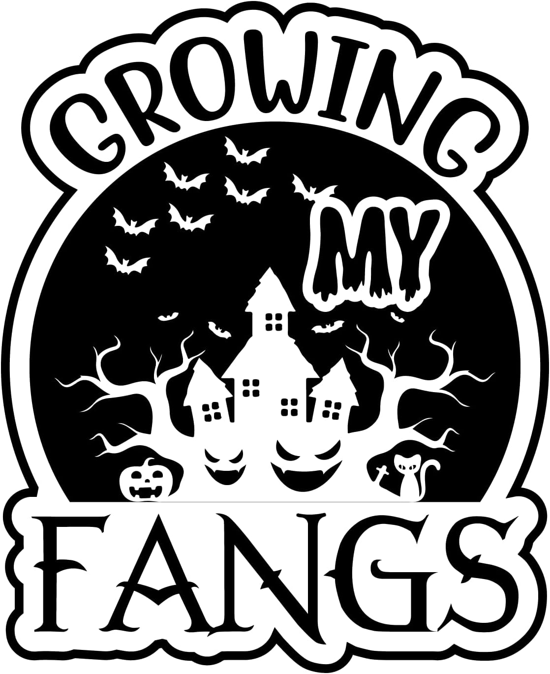 Inspirational Quote Growing My Fangs Motivational Sticker Vinyl Decal