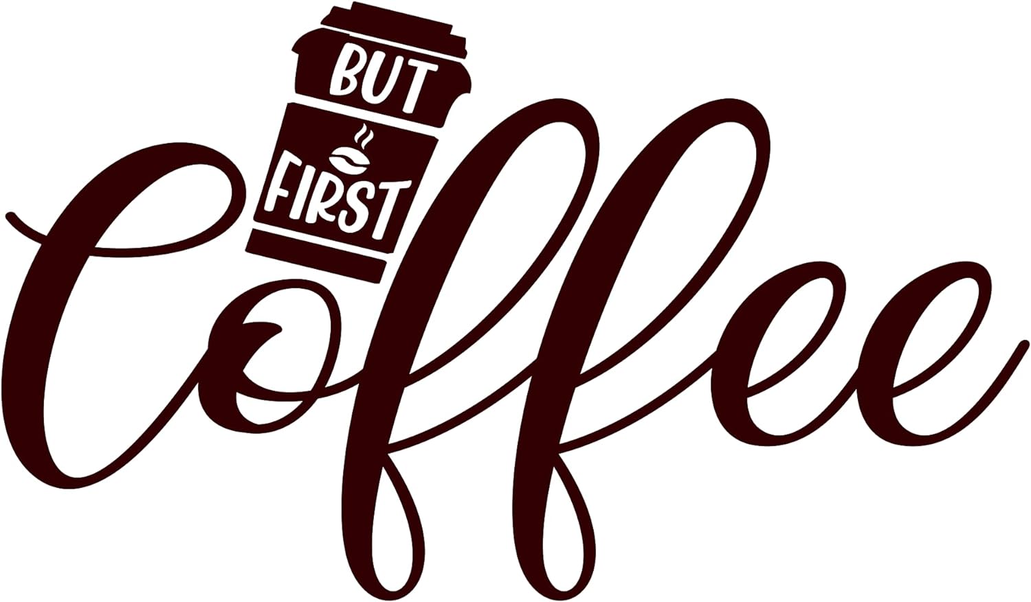 Inspirational Quote "But First Coffee" Motivational Sticker Vinyl Deca