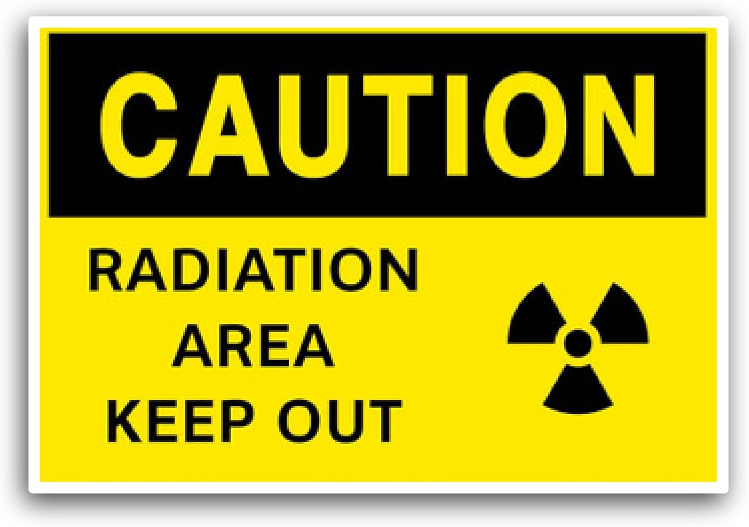 2 (Pieces) 3" and 5" Caution/Radiation Area Keep Out Sign Sticker, Wat