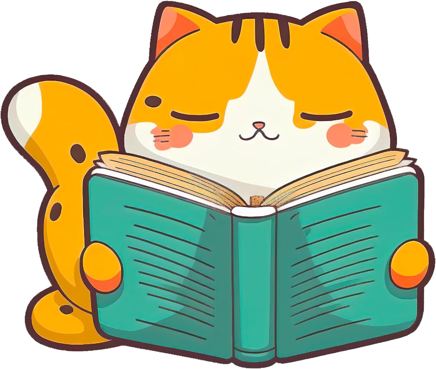 Inspirational Quote "Cat Reading Book" Motivational Sticker Vinyl Deca