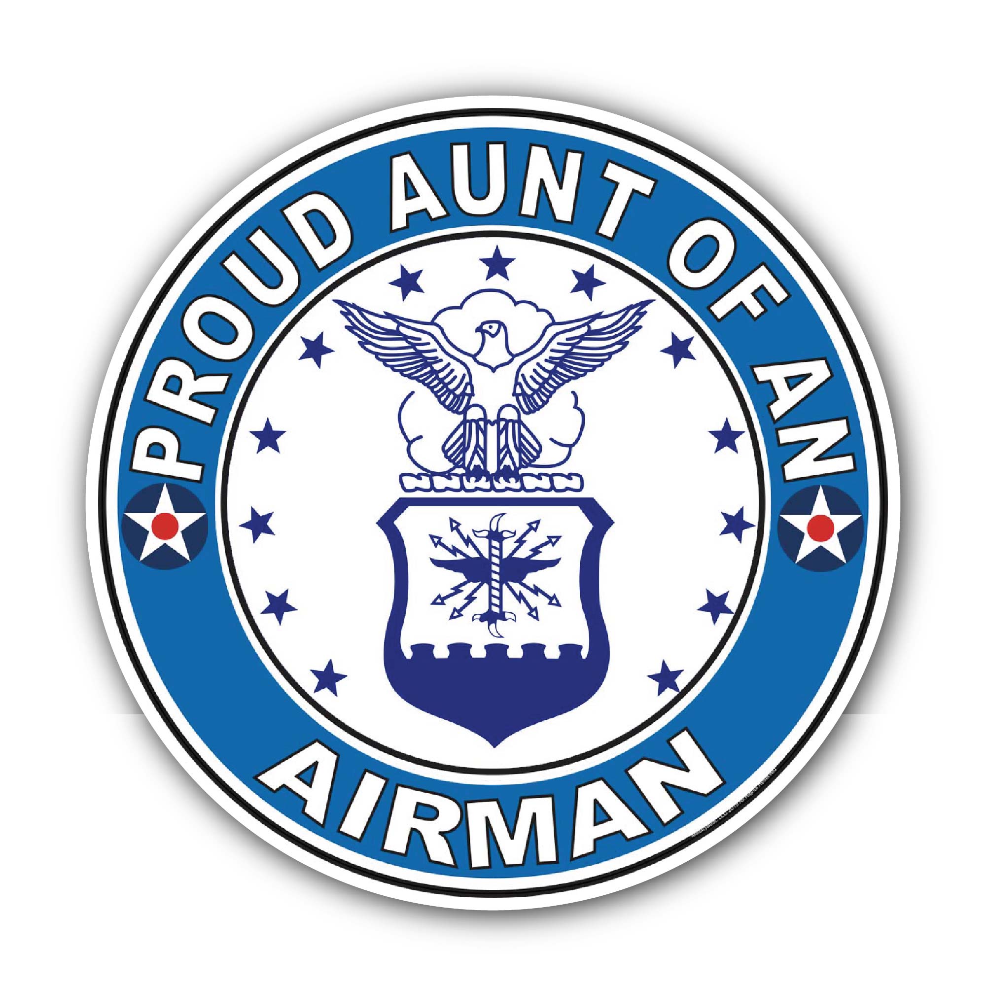 Proud Aunt of an Airman U.S. Air Force Sticker, Waterproof Vinyl Decal
