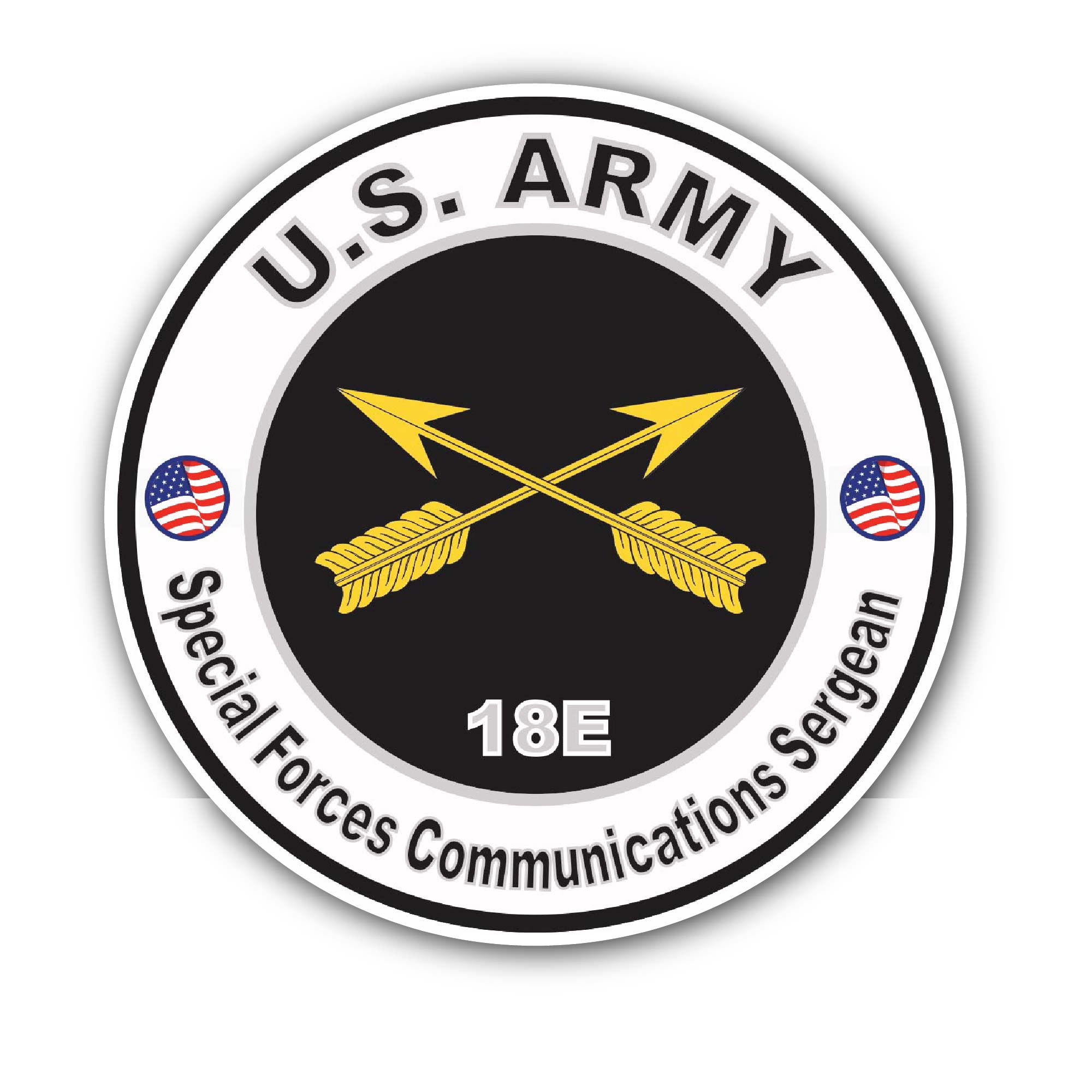 U.S. Army MOS 18E Special Forces Communications Sergeant Sticker, Wate