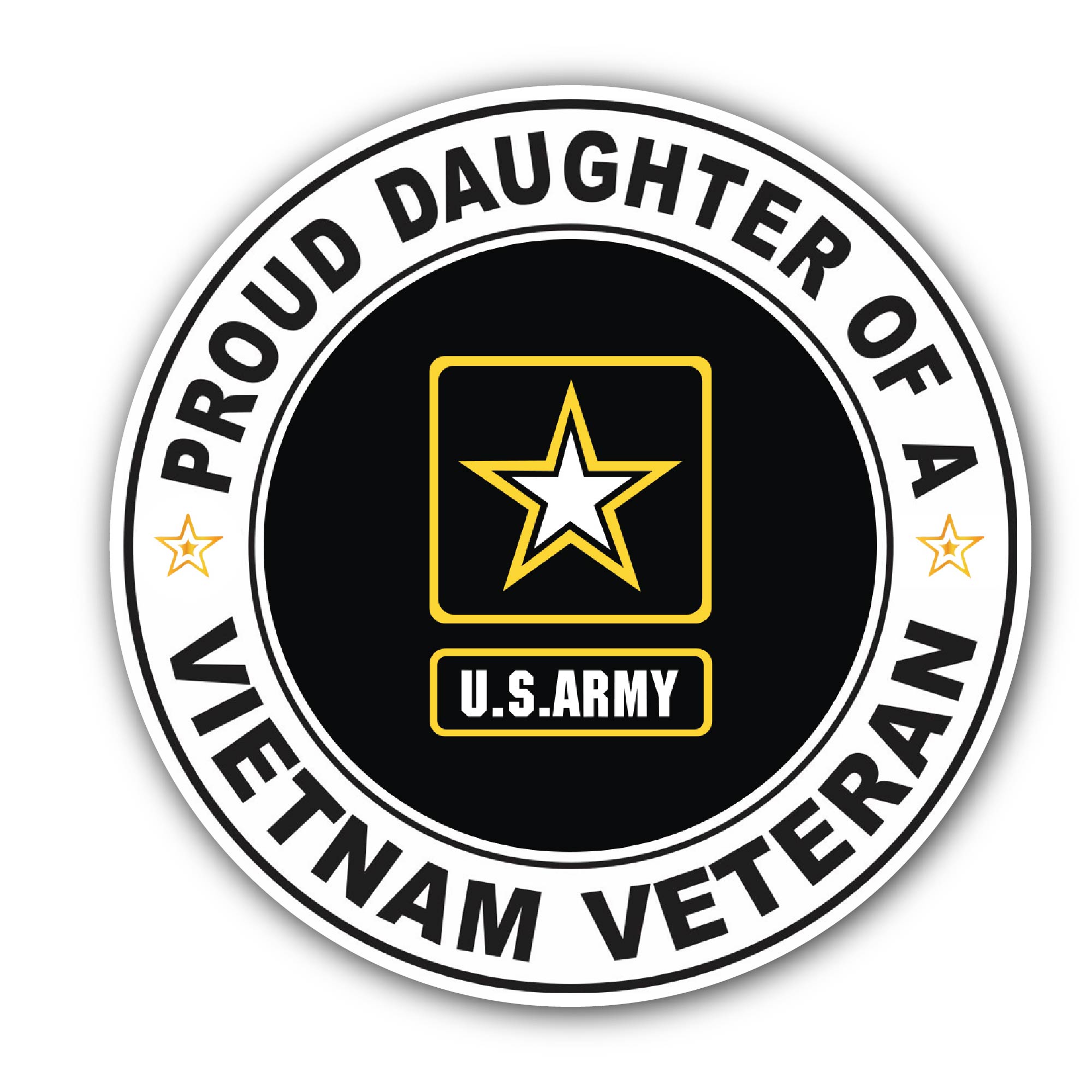 U.S. Army Proud Daughter of a Vietnam Veteran Sticker, Waterproof Viny