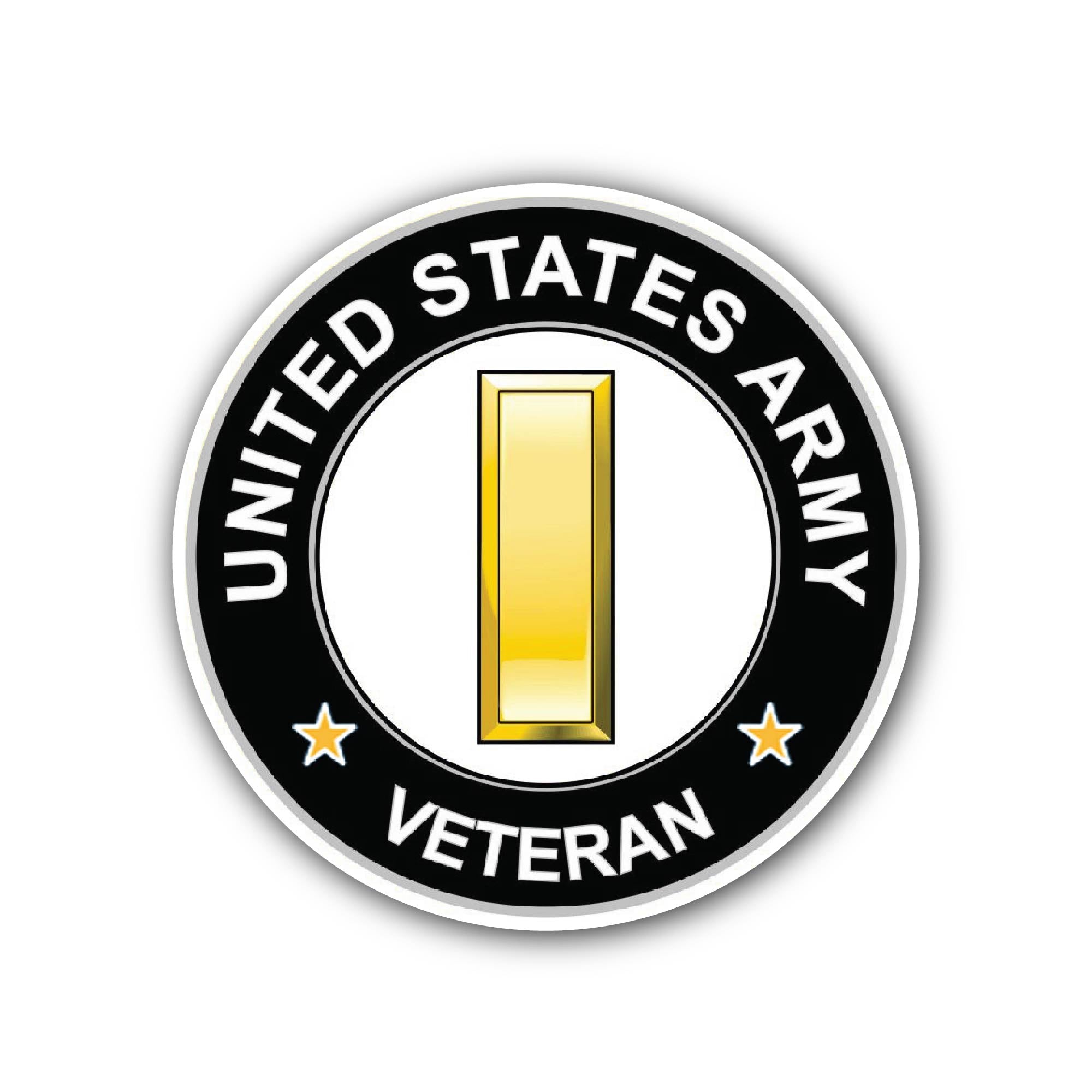 U.S. Army 2nd Lieutenant Rank Veteran Sticker, Waterproof Vinyl Decal