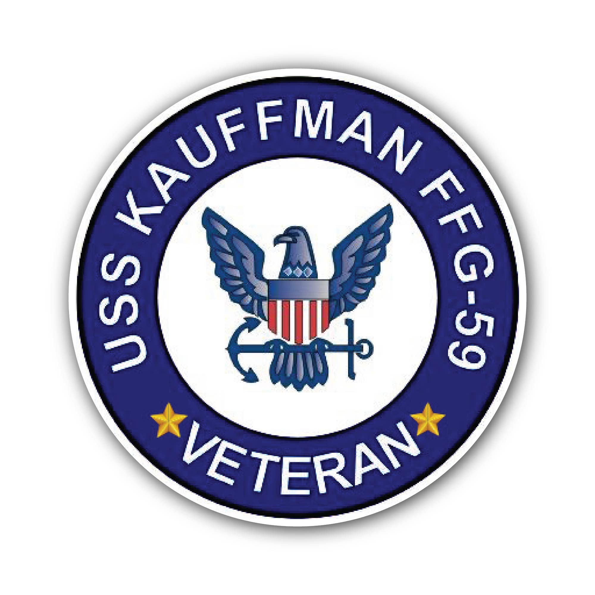 USS Kauffman FFG-59 Veteran Sticker, Waterproof Vinyl Decal Sticker In