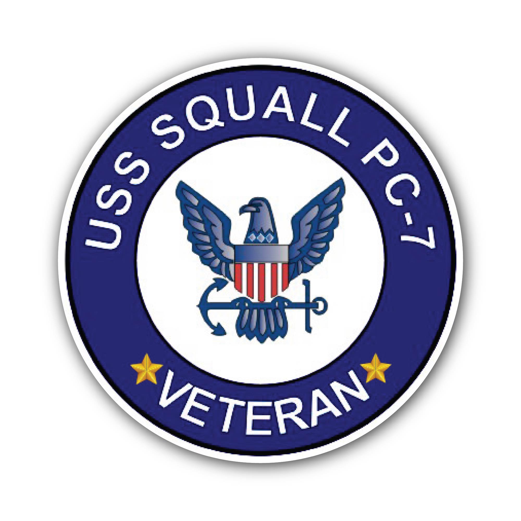 USS Squall PC-7 Veteran Sticker, Waterproof Vinyl Decal Sticker Indoor