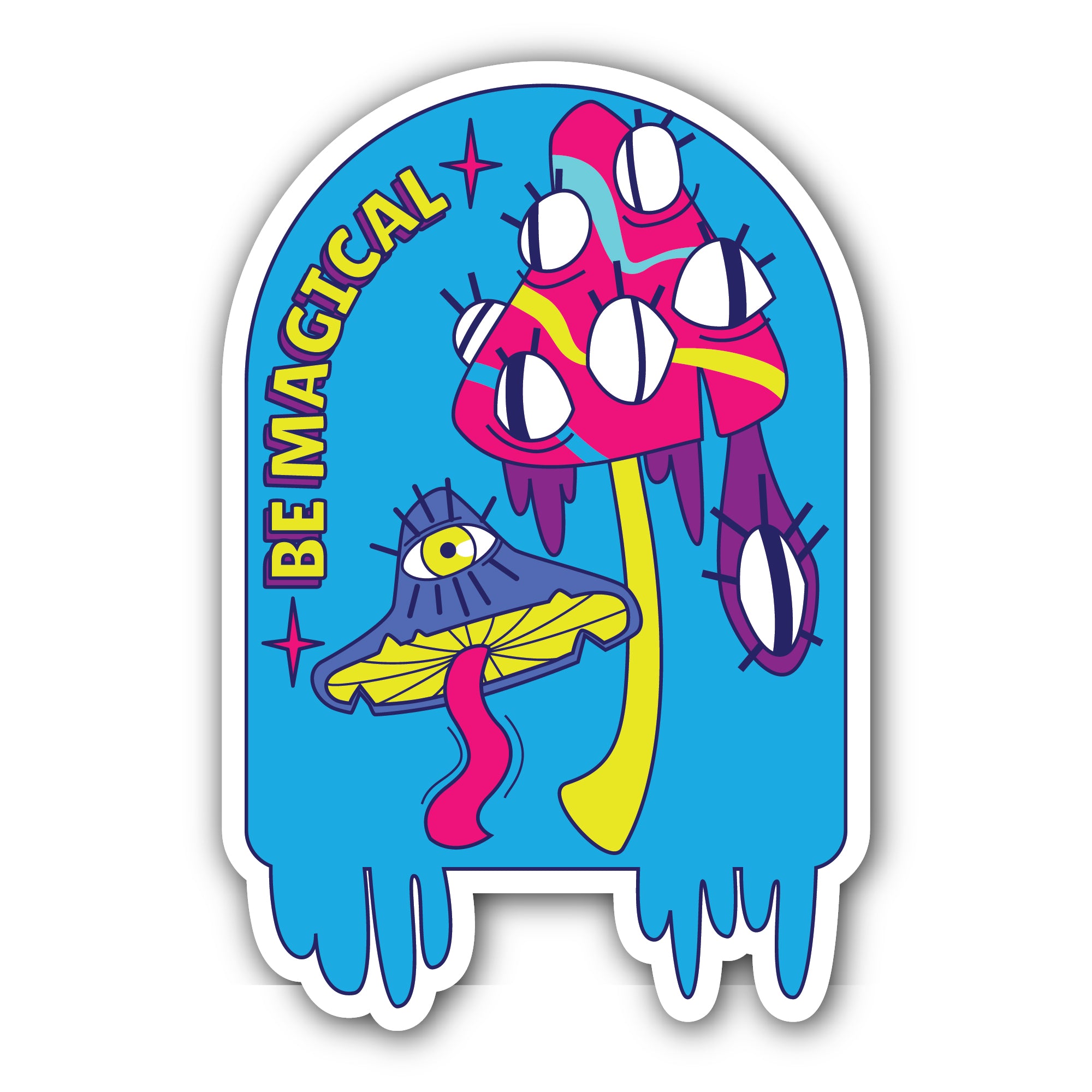 Magic Mushrooms Sticker, Waterproof Vinyl Decal Sticker Indoor Or Outd