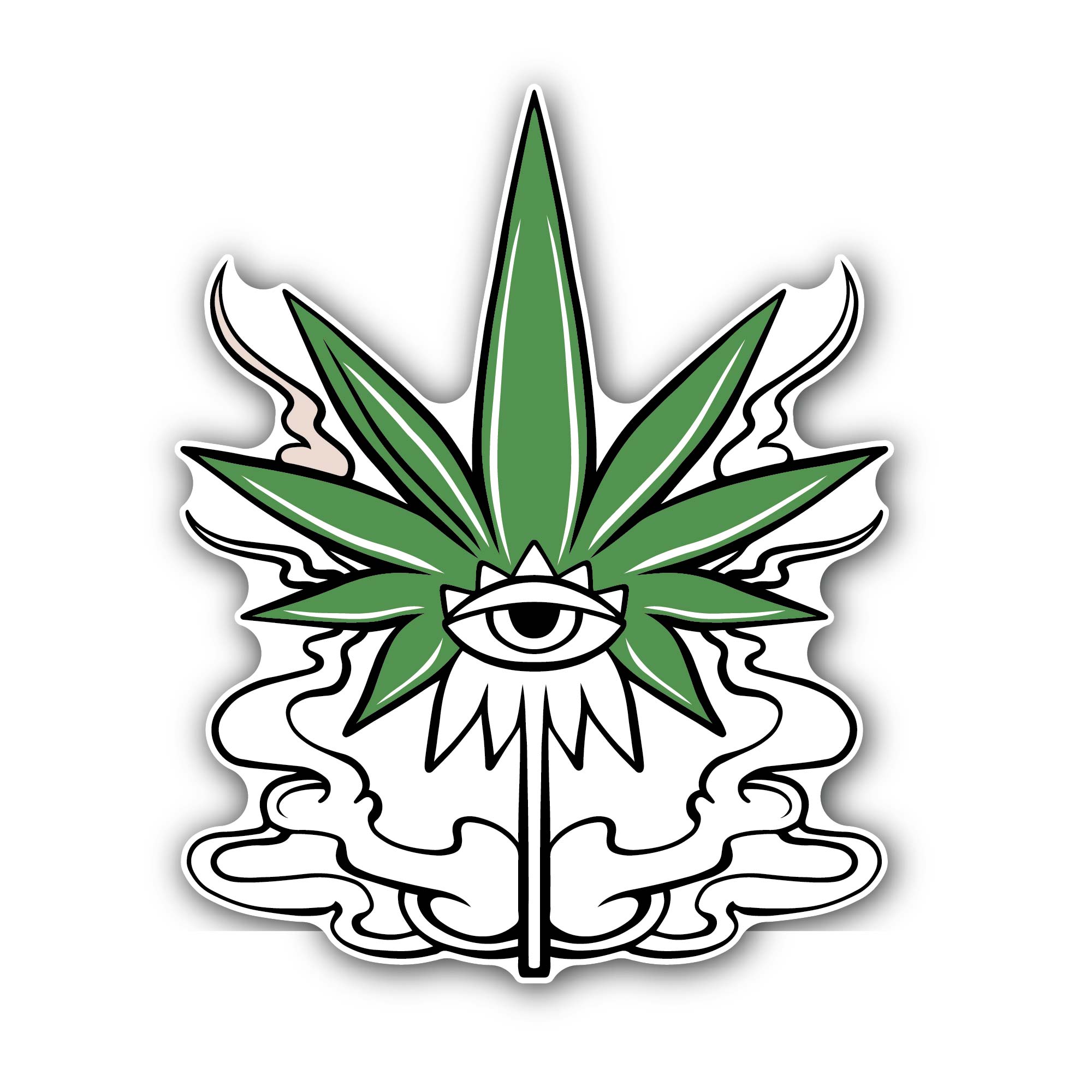 Stoned Weed Leaf Sticker, Waterproof Vinyl Decal Sticker Indoor Or Out