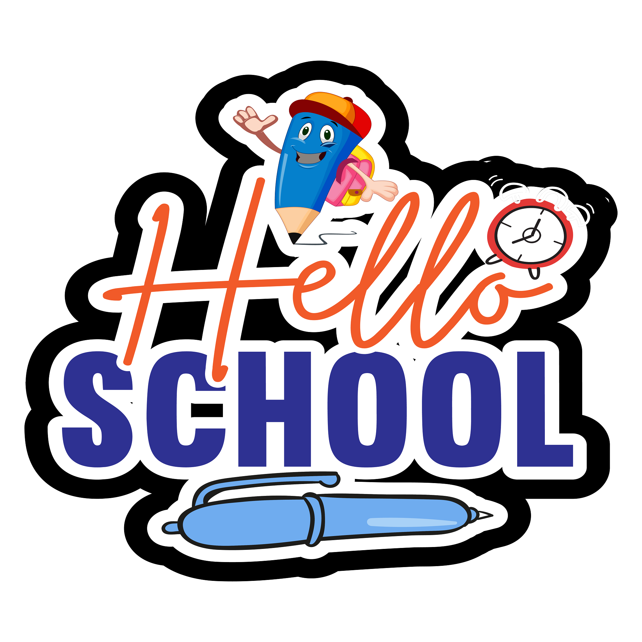 Inspirational Quote "Hello School" Motivational Sticker Vinyl Decal Mo