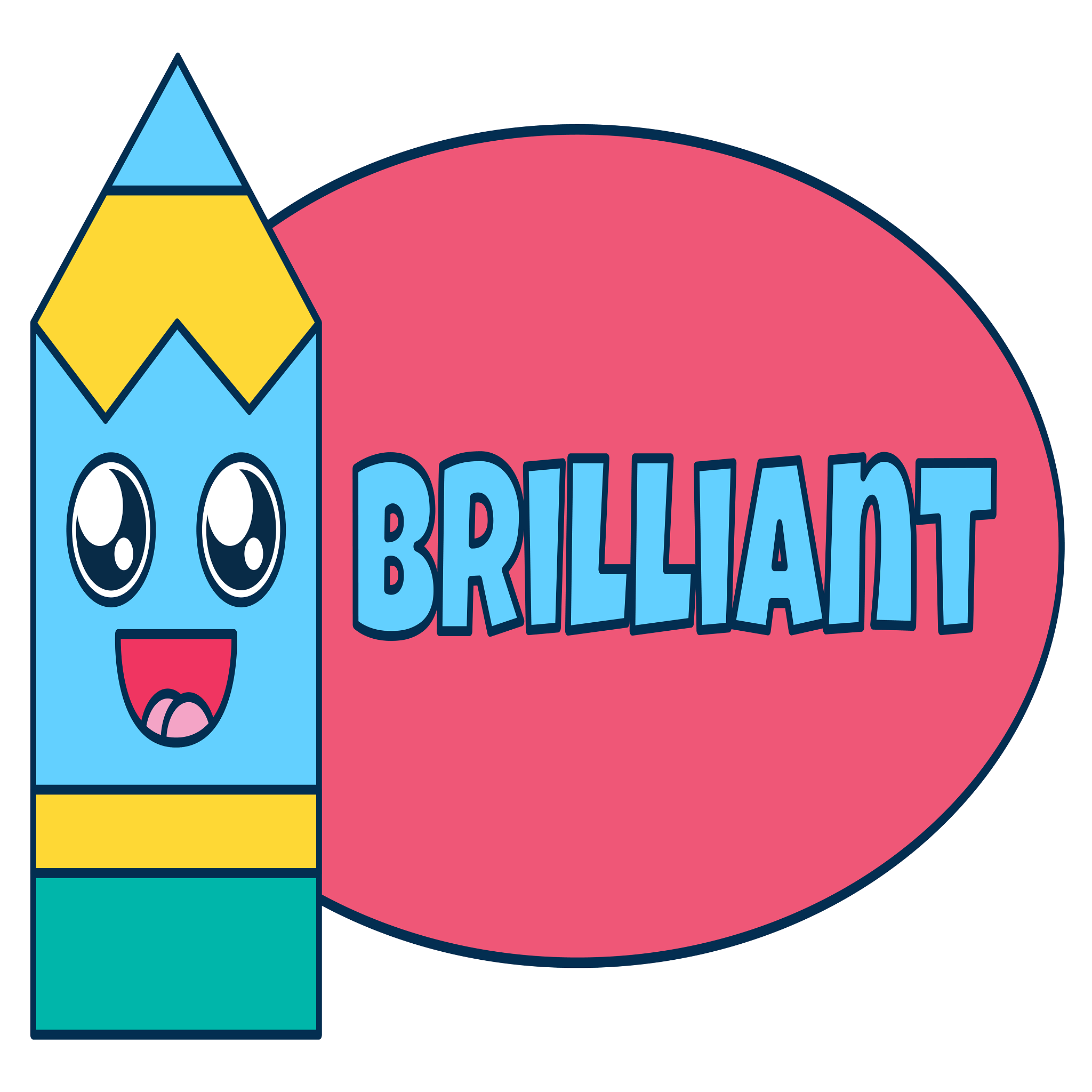 Inspirational Quote "Brilliant Pencil Icon" Motivational Sticker Vinyl