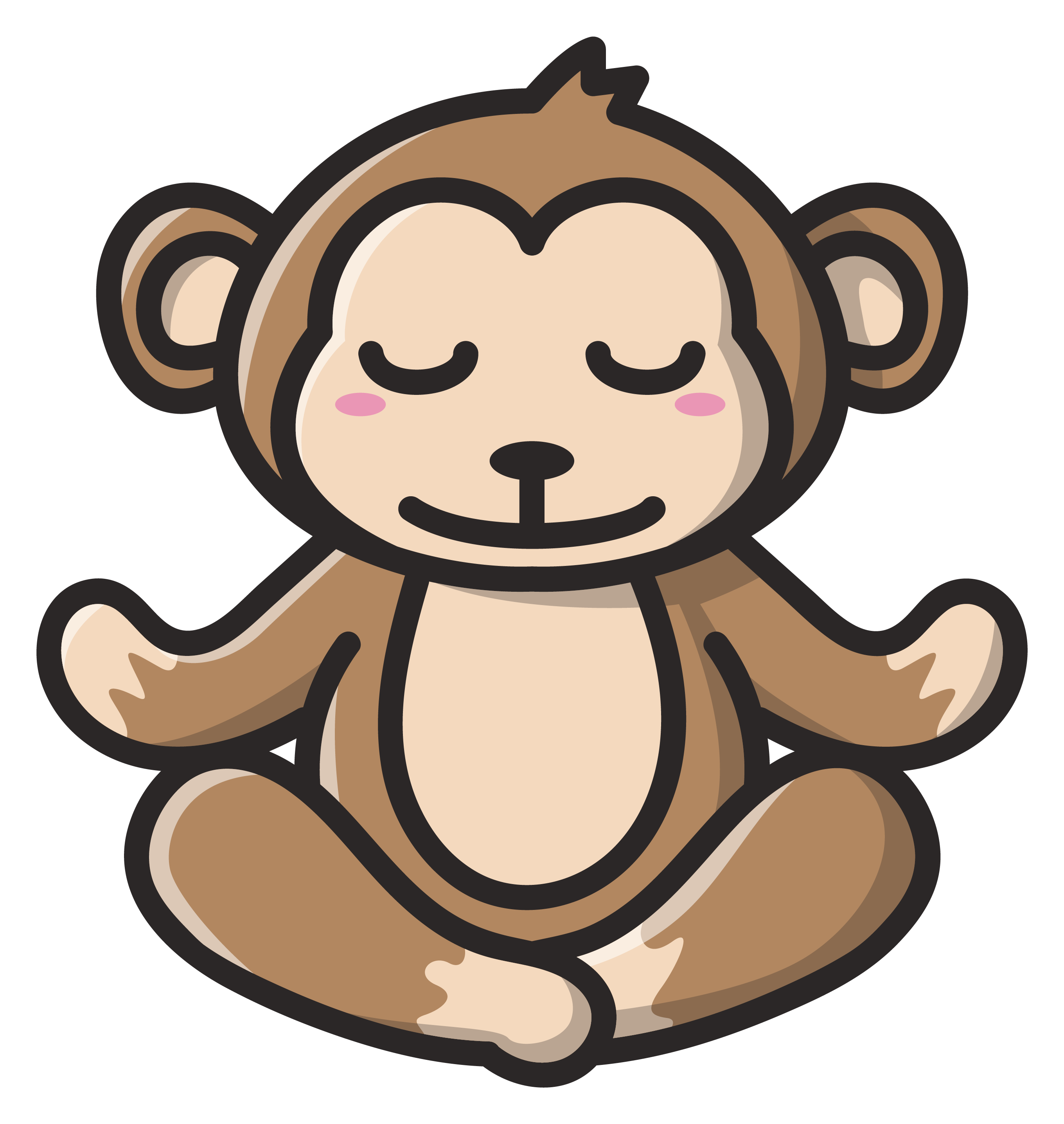 Inspirational Quote Cute Cartoon Monkey Motivational Sticker Vinyl Dec