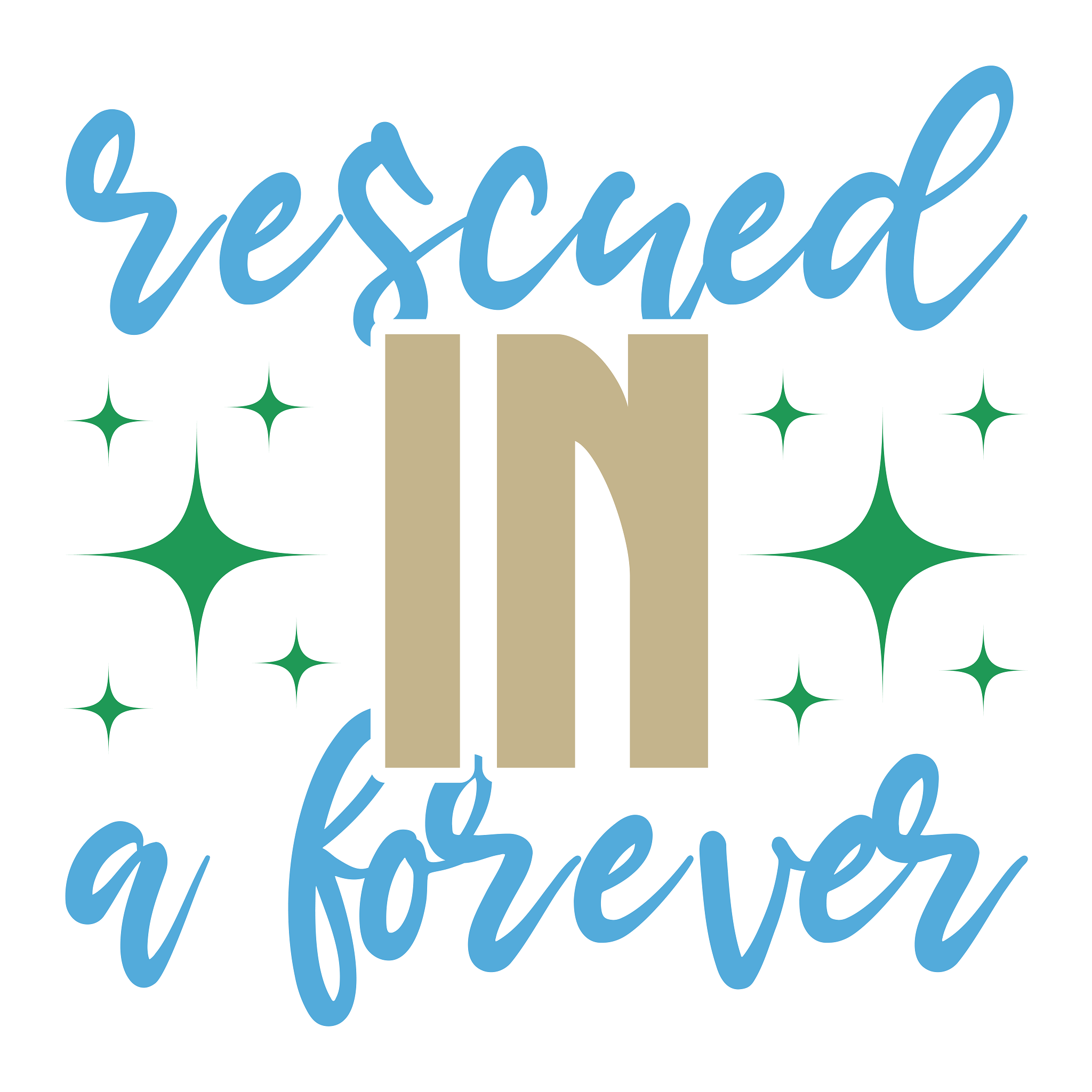 Inspirational Quote Rescued In A Forever Motivational Sticker Vinyl De