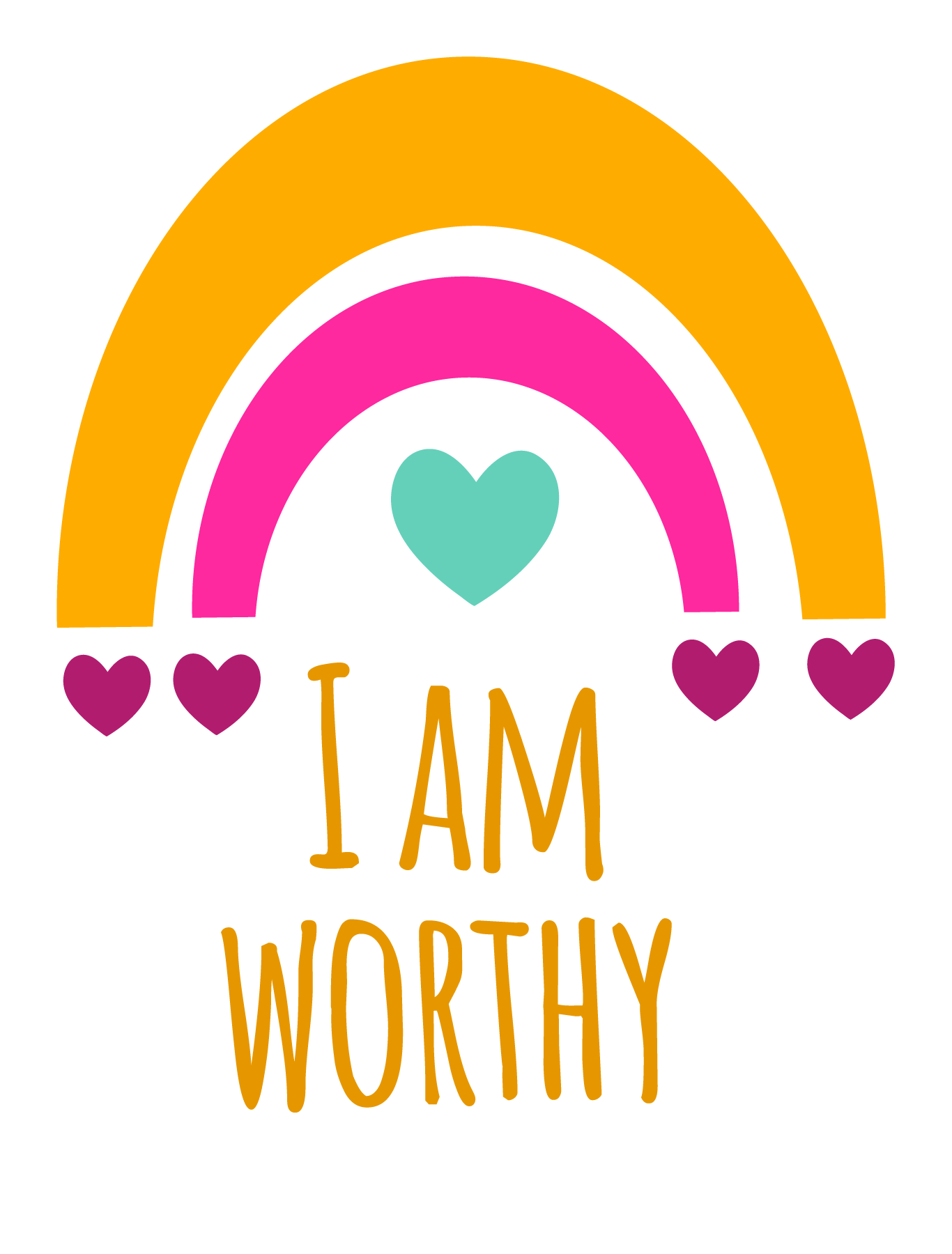 Inspirational Quote I Am Worthy Motivational Sticker Vinyl Decal Motiv