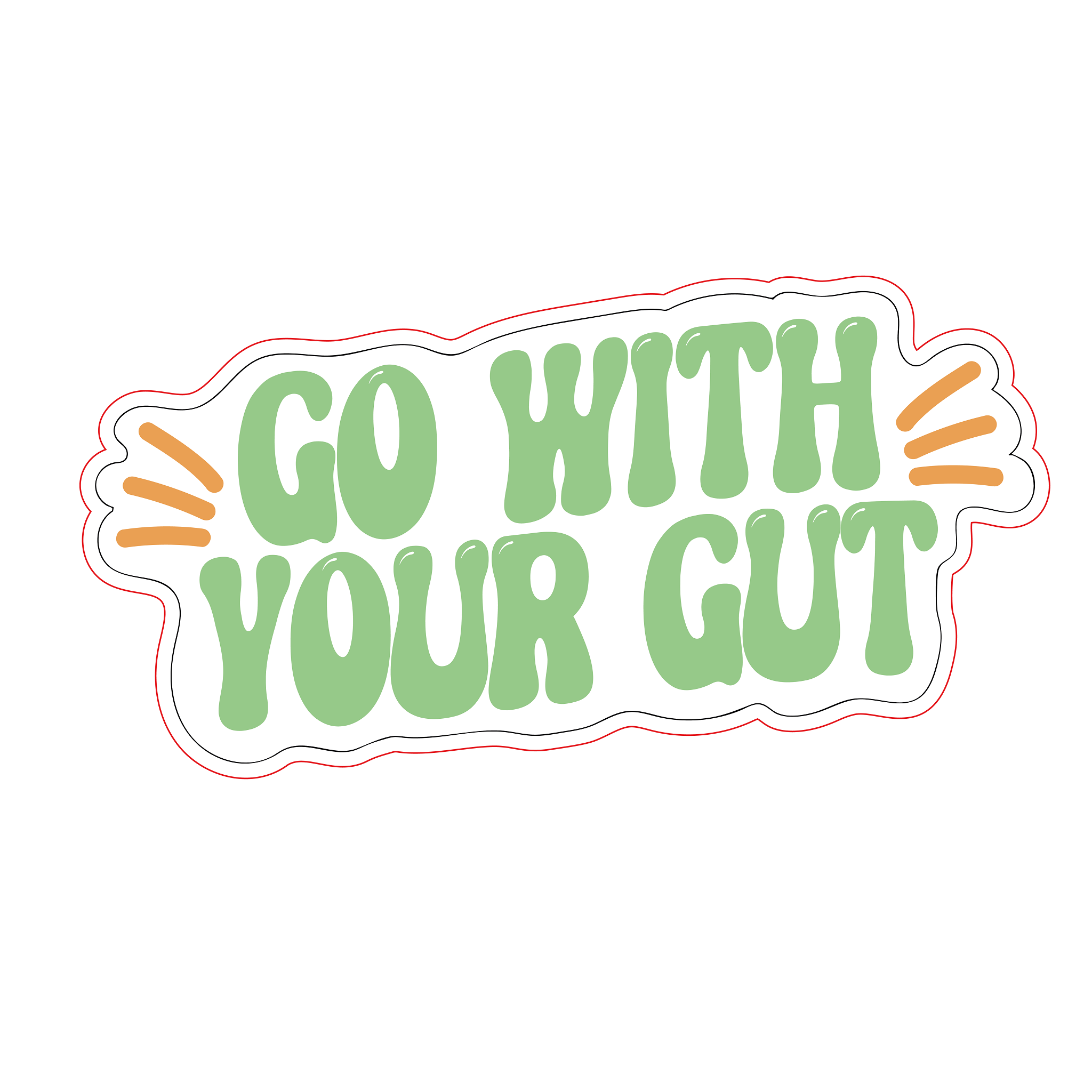 Inspirational Quote Go with Your Gut Motivational Sticker Vinyl Decal