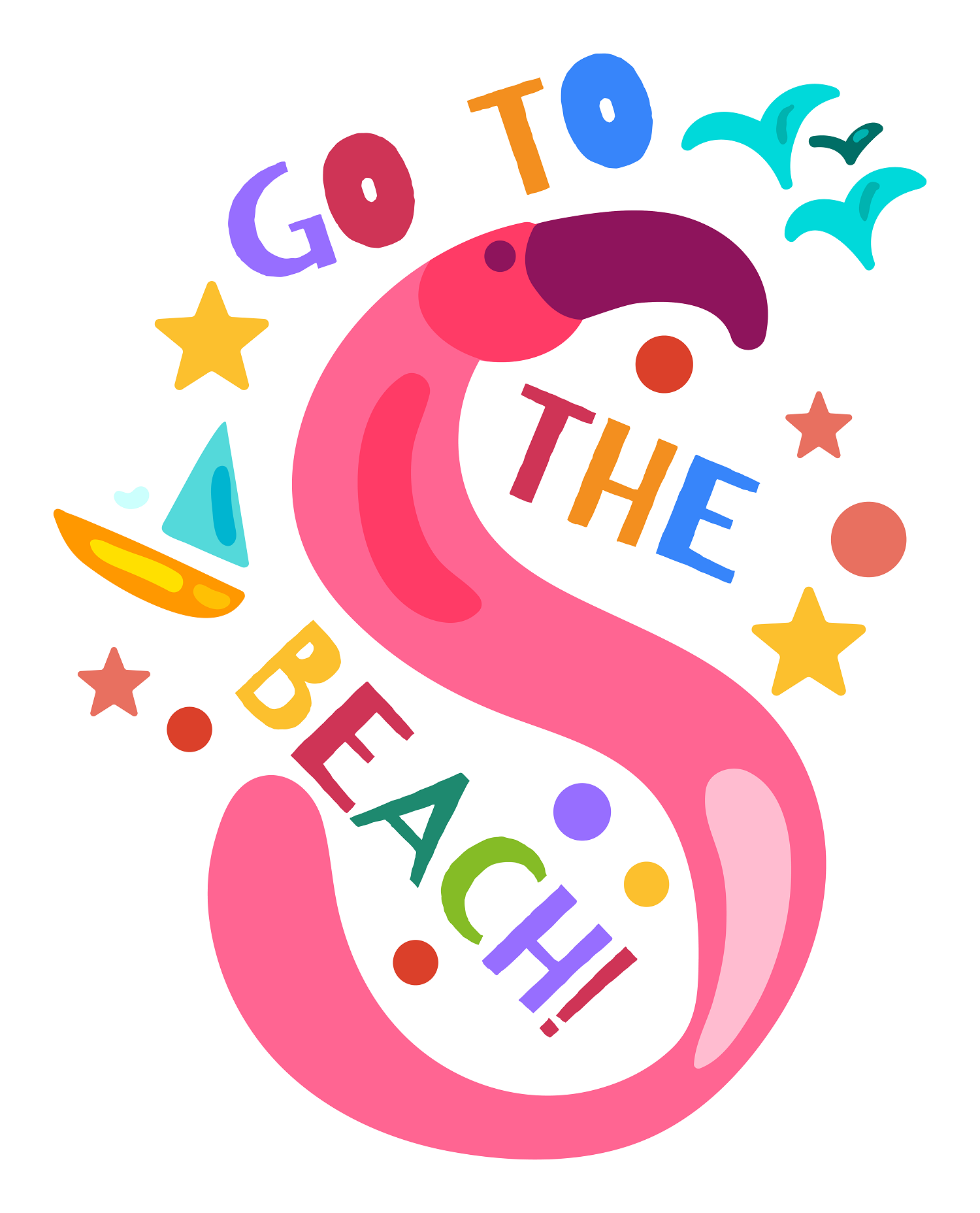 Inspirational Quote "Go To The Beach!" Motivational Sticker Vinyl Deca