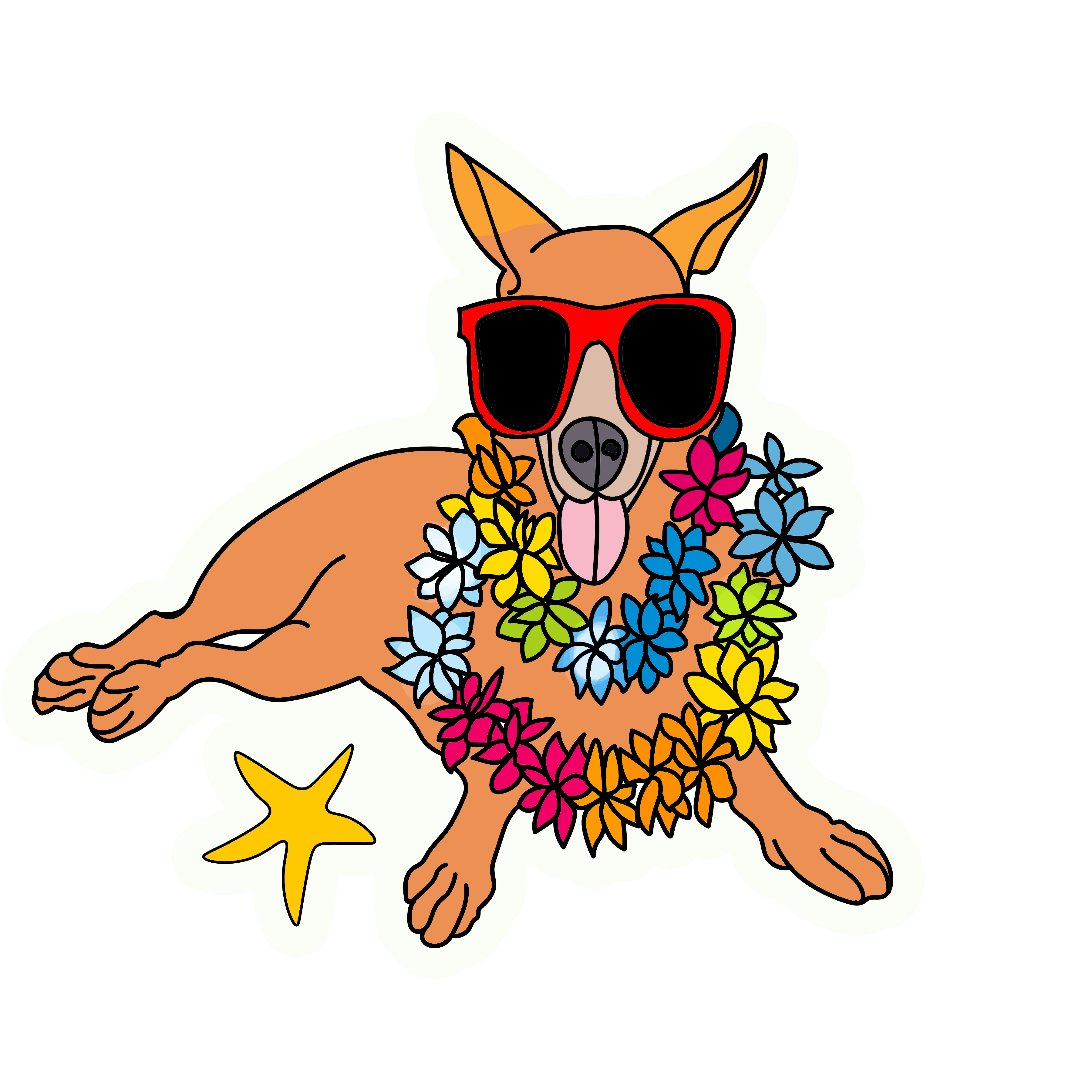Inspirational Quote "Summer Dog Happy" Motivational Sticker Vinyl Deca