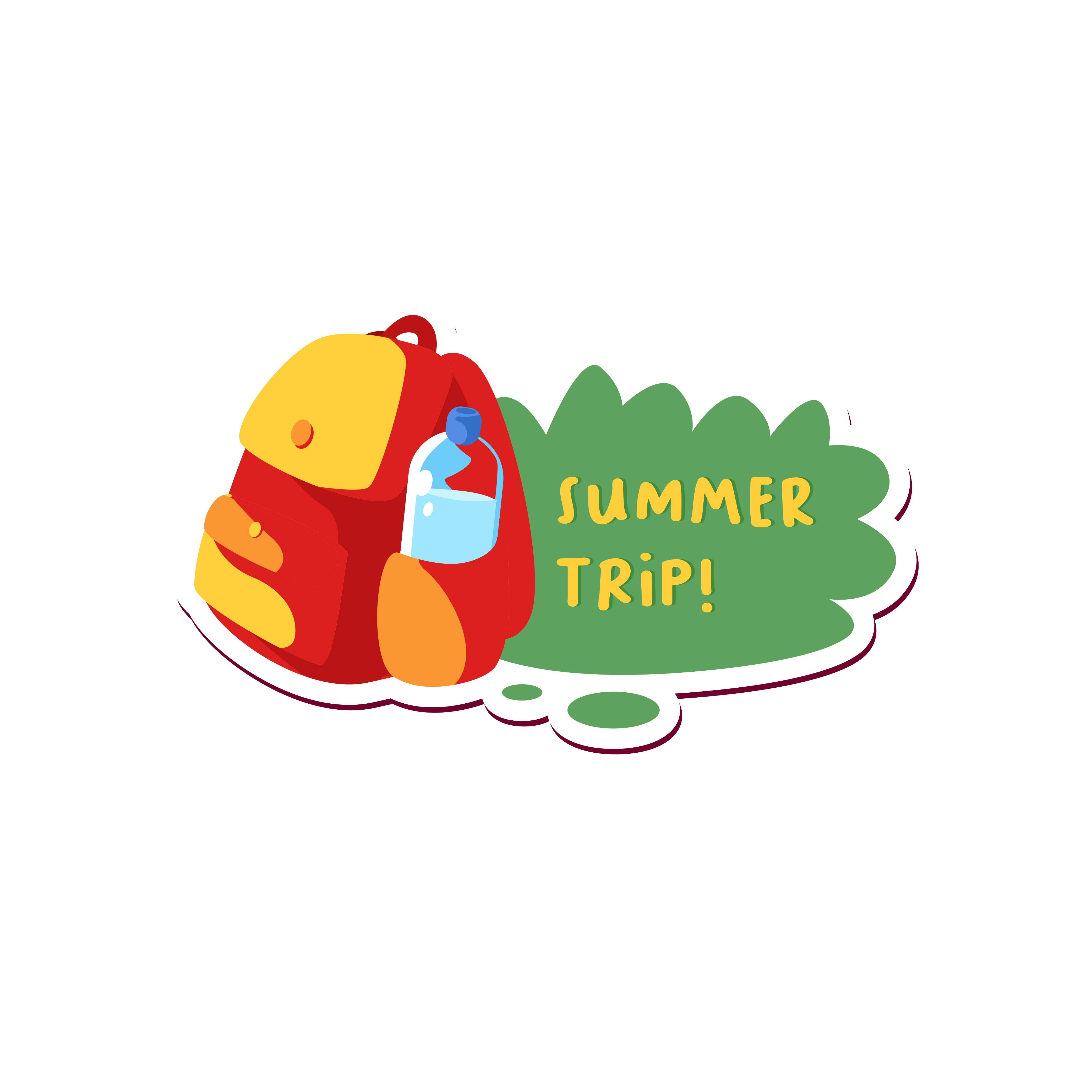 Inspirational Quote "Summer Trip! Bag" Motivational Sticker Vinyl Deca