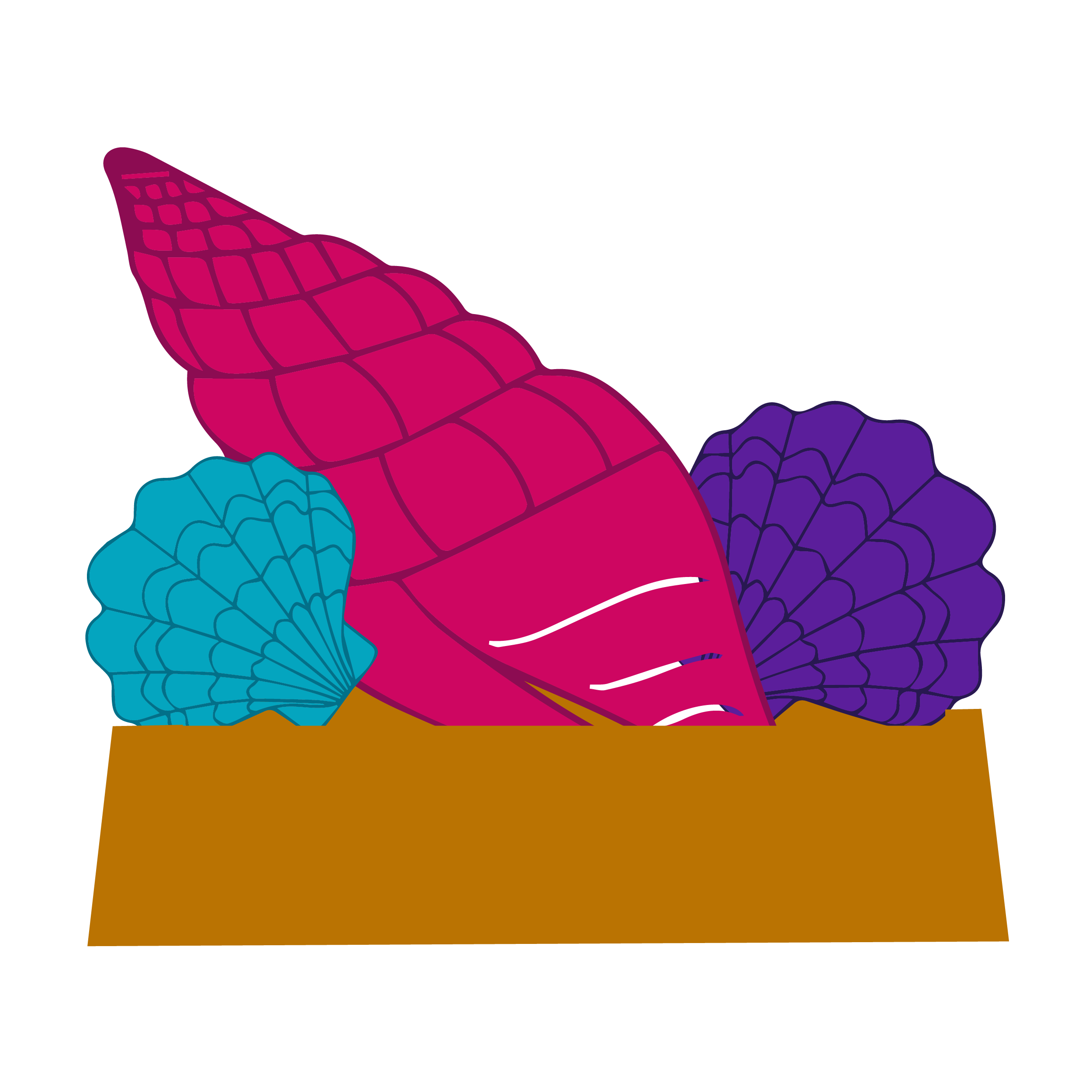 Inspirational Quote "Blue, Pink and Purple Shell" Motivational Sticker