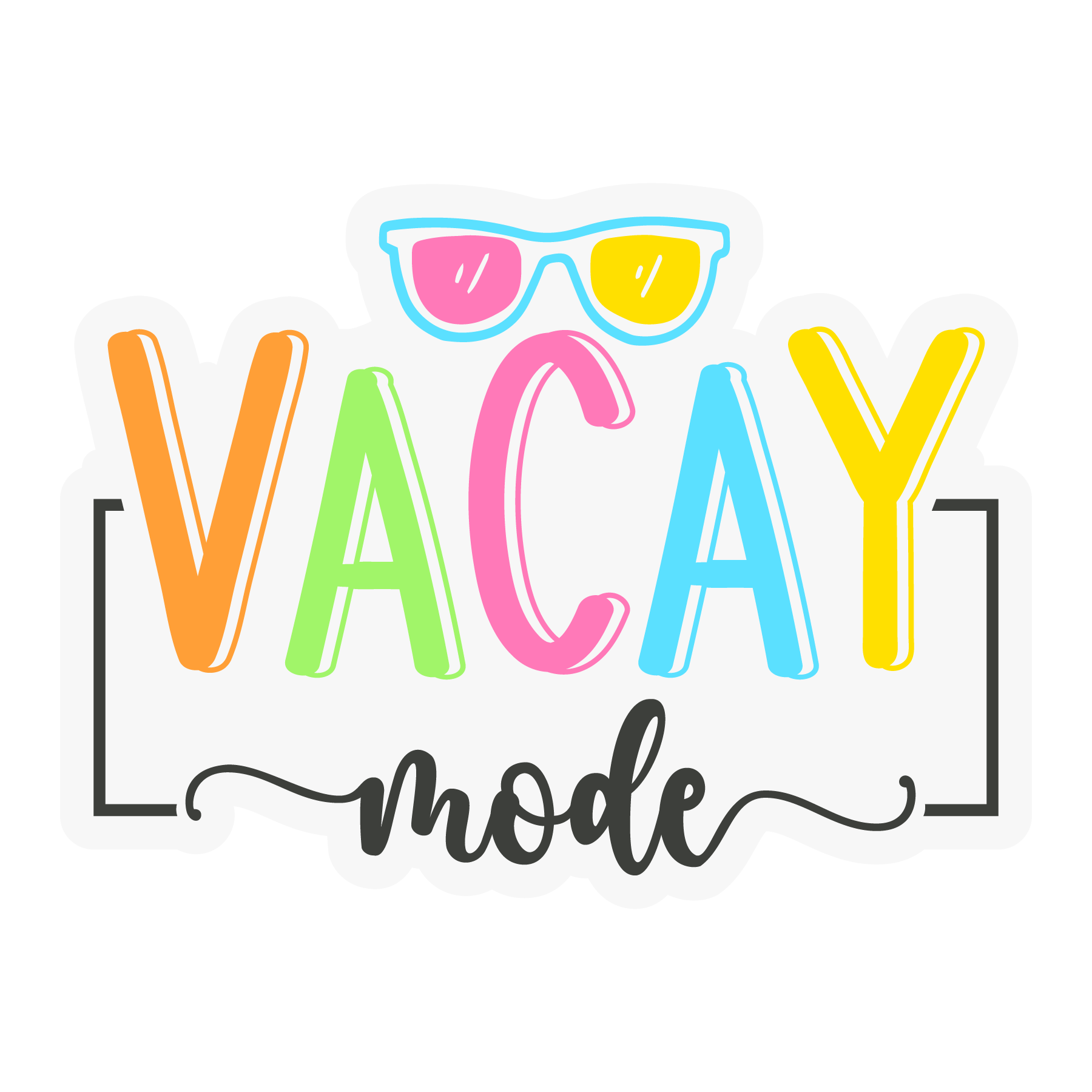 Inspirational Quote "VACAY mode" Motivational Sticker Vinyl Decal Moti