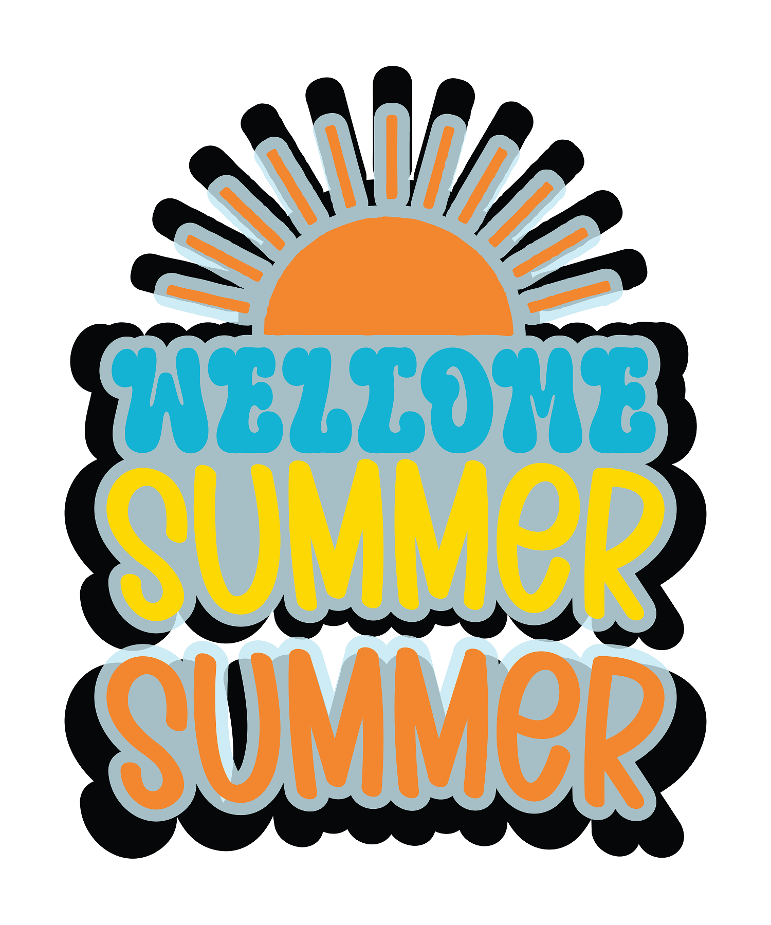 Inspirational Quote "Wellcome Summer Summer" Motivational Sticker Viny