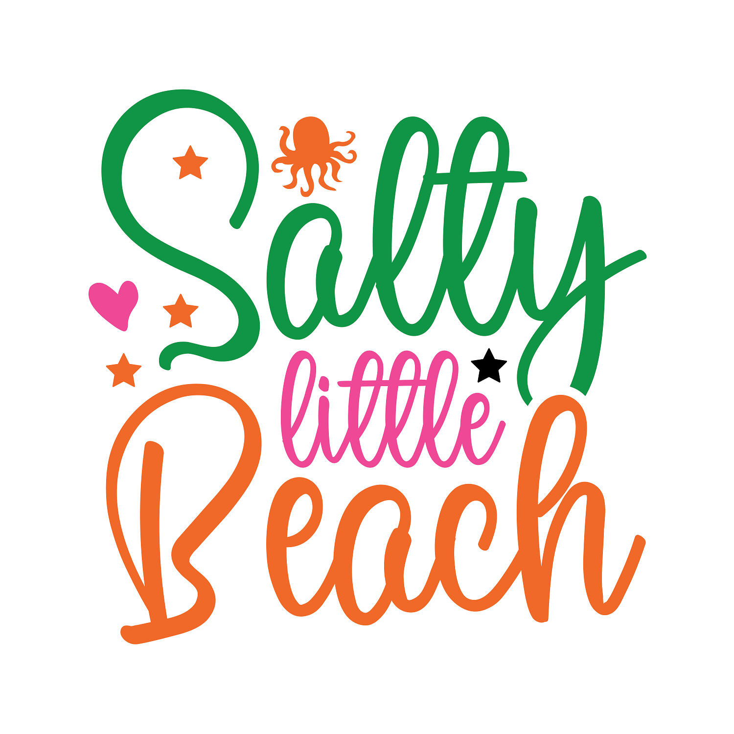 Inspirational Quote "Salty Little Beach" Motivational Sticker Vinyl De