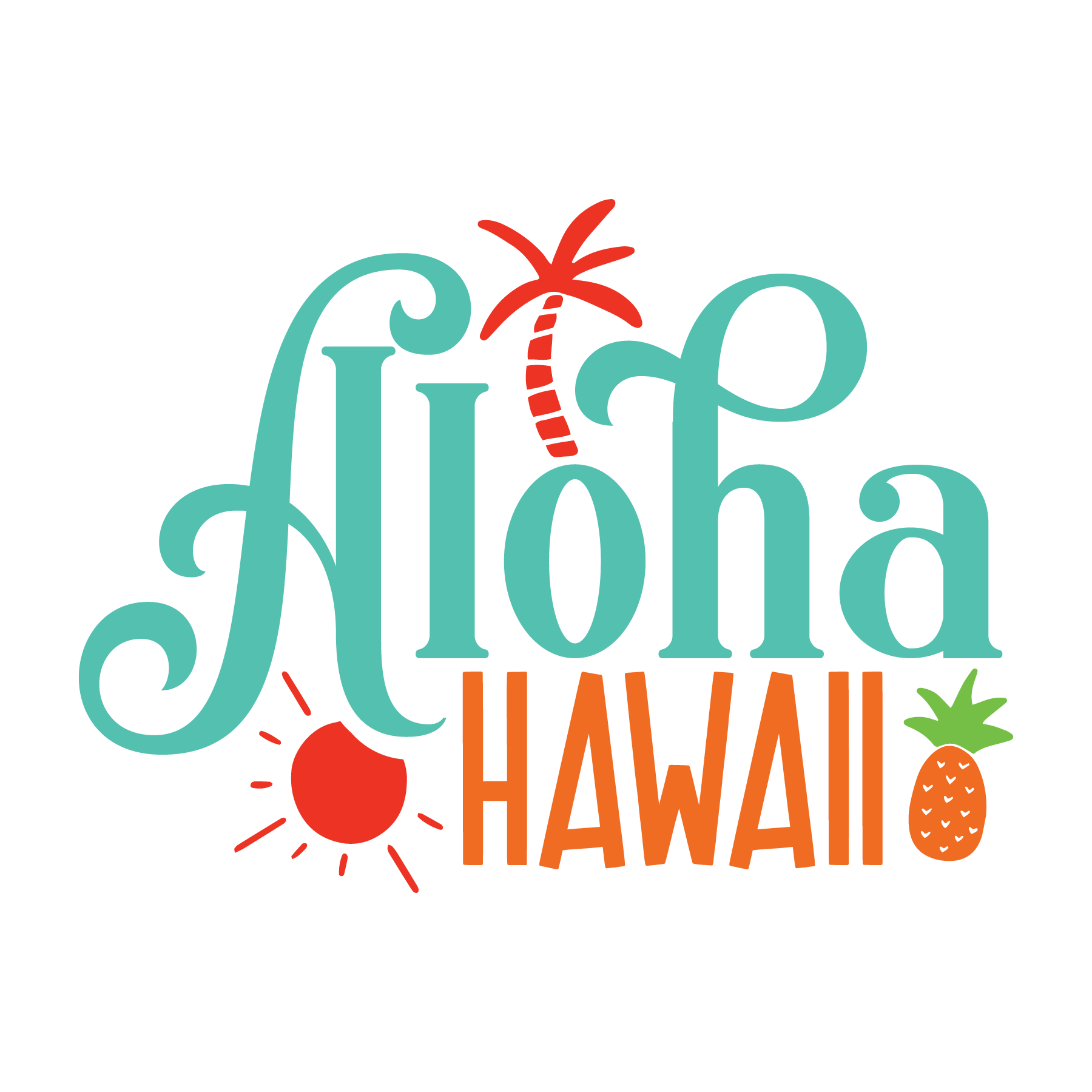 Inspirational Quote "Aloha Hawall" Motivational Sticker Vinyl Decal Mo