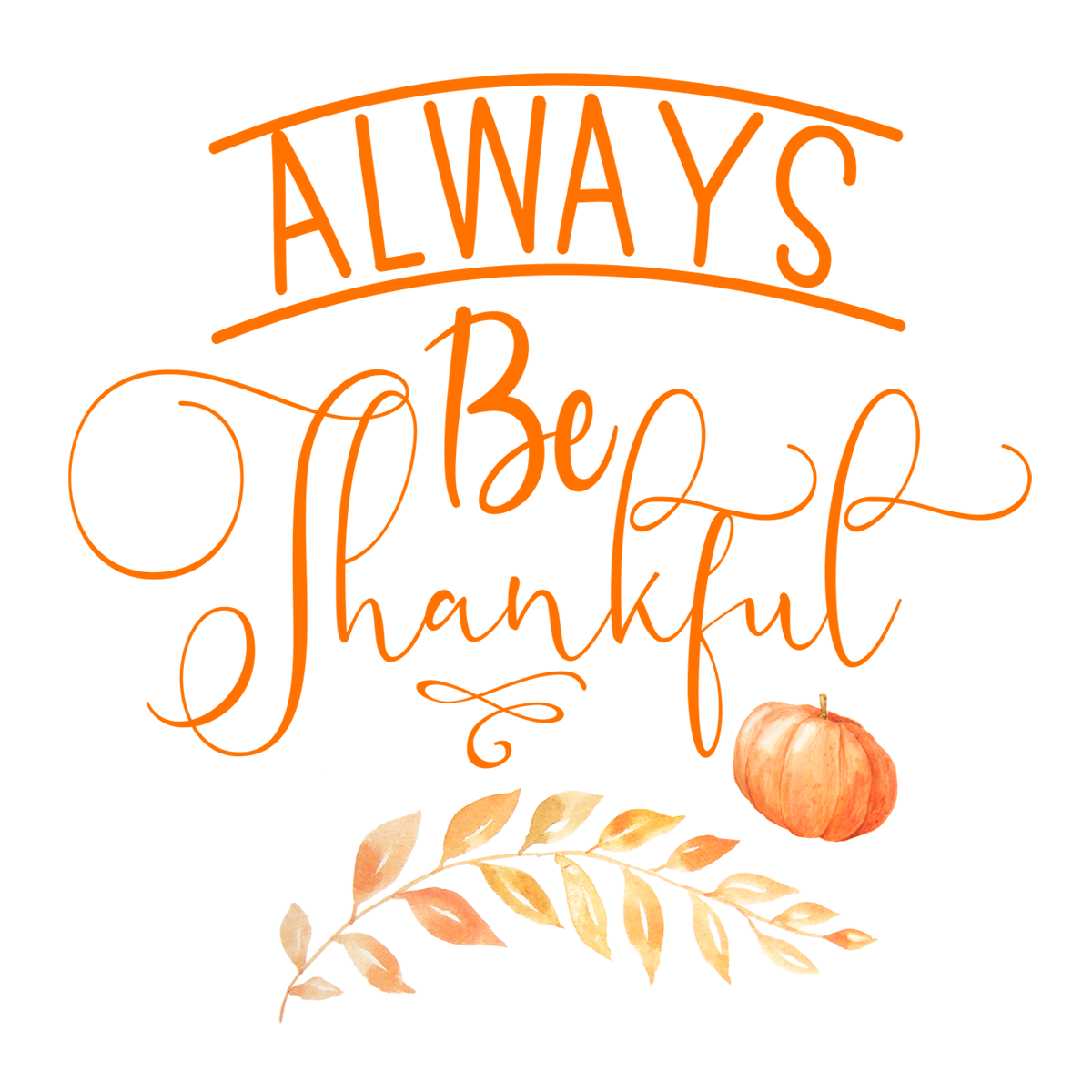 Inspirational Quote Always Be Thankful Motivational Sticker Vinyl Deca