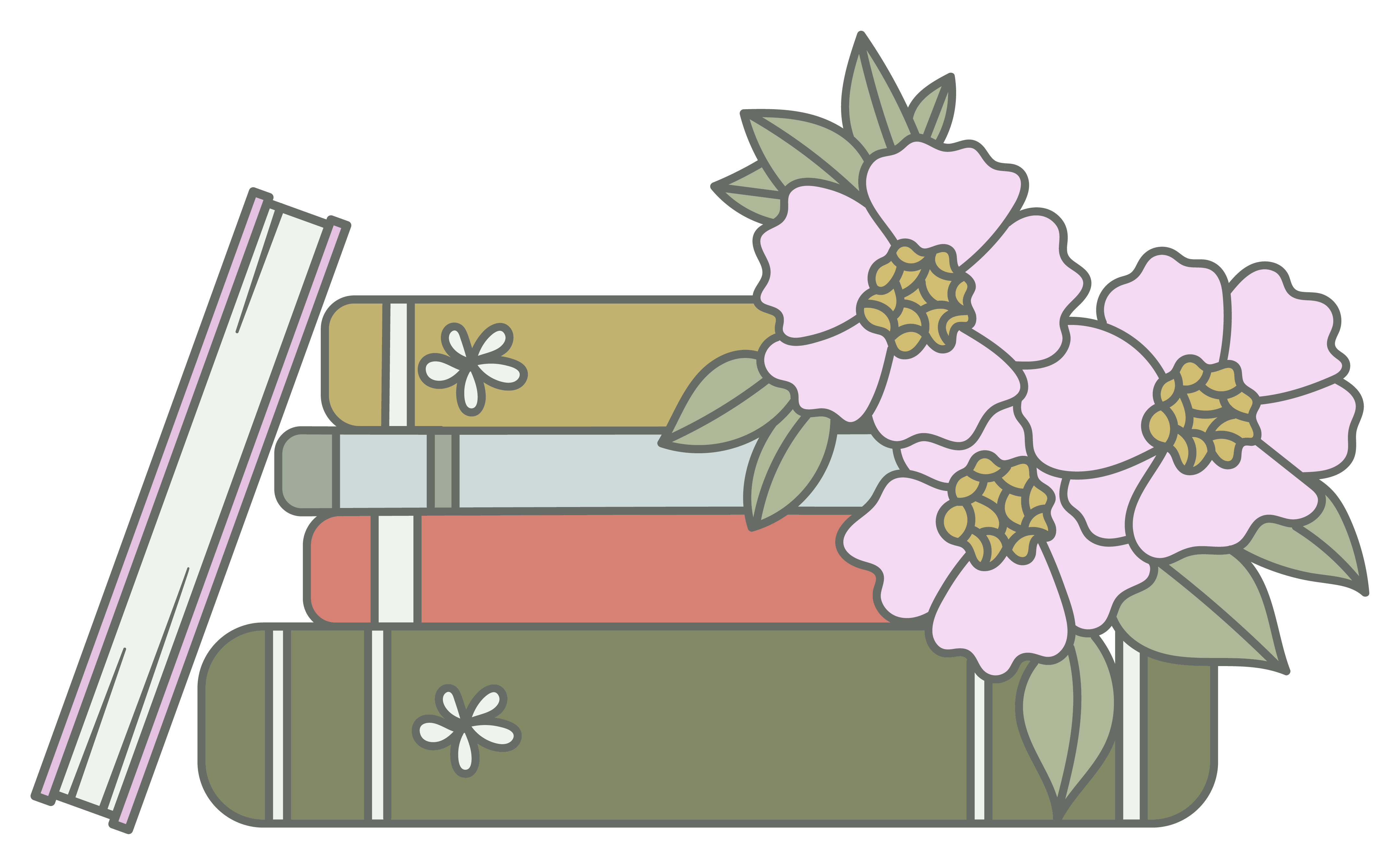 Inspirational Quote Pink Flower Book Shelves Motivational Sticker Viny