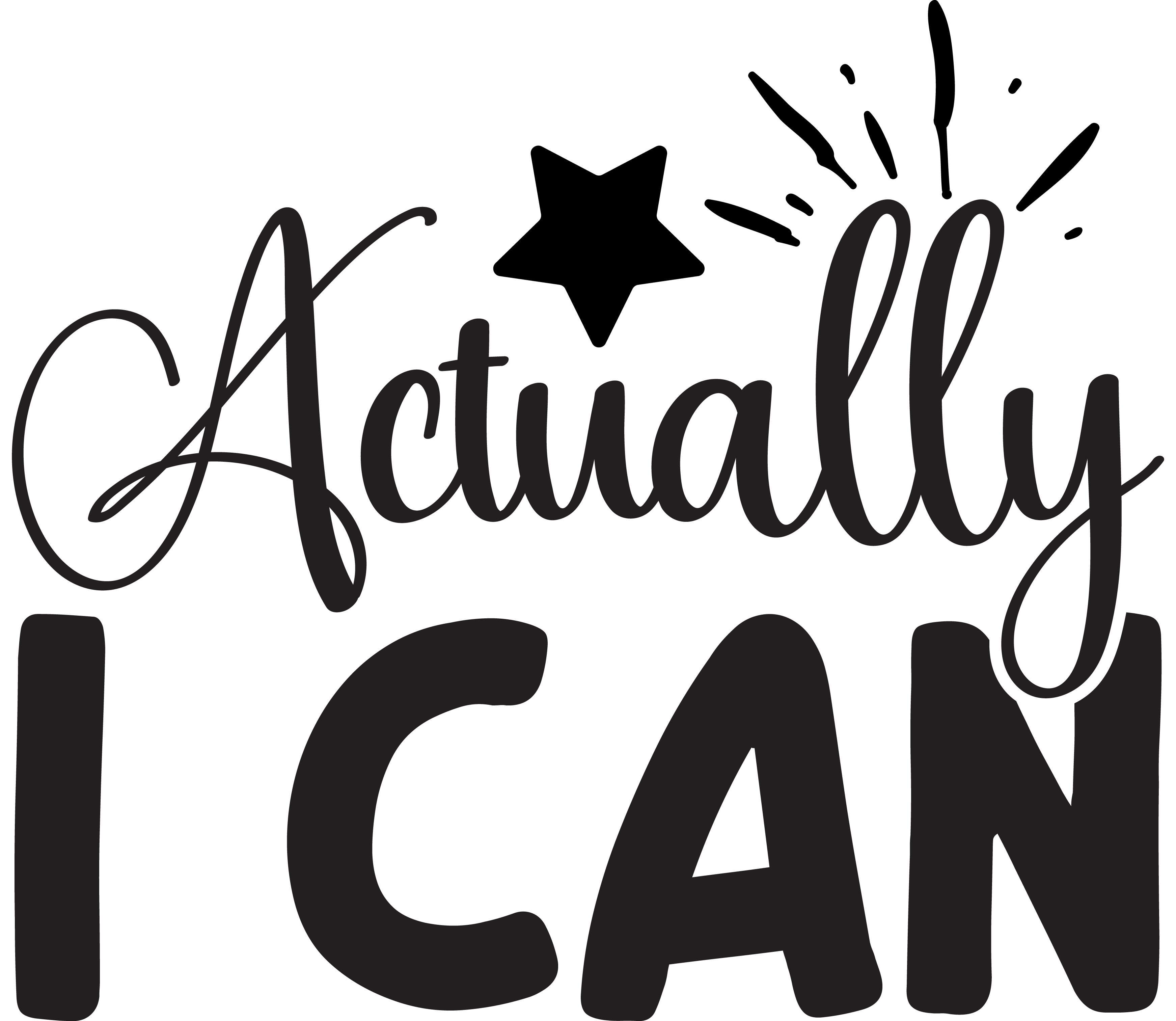 Inspirational Quote "Actually I Can" Motivational Sticker Vinyl Decal