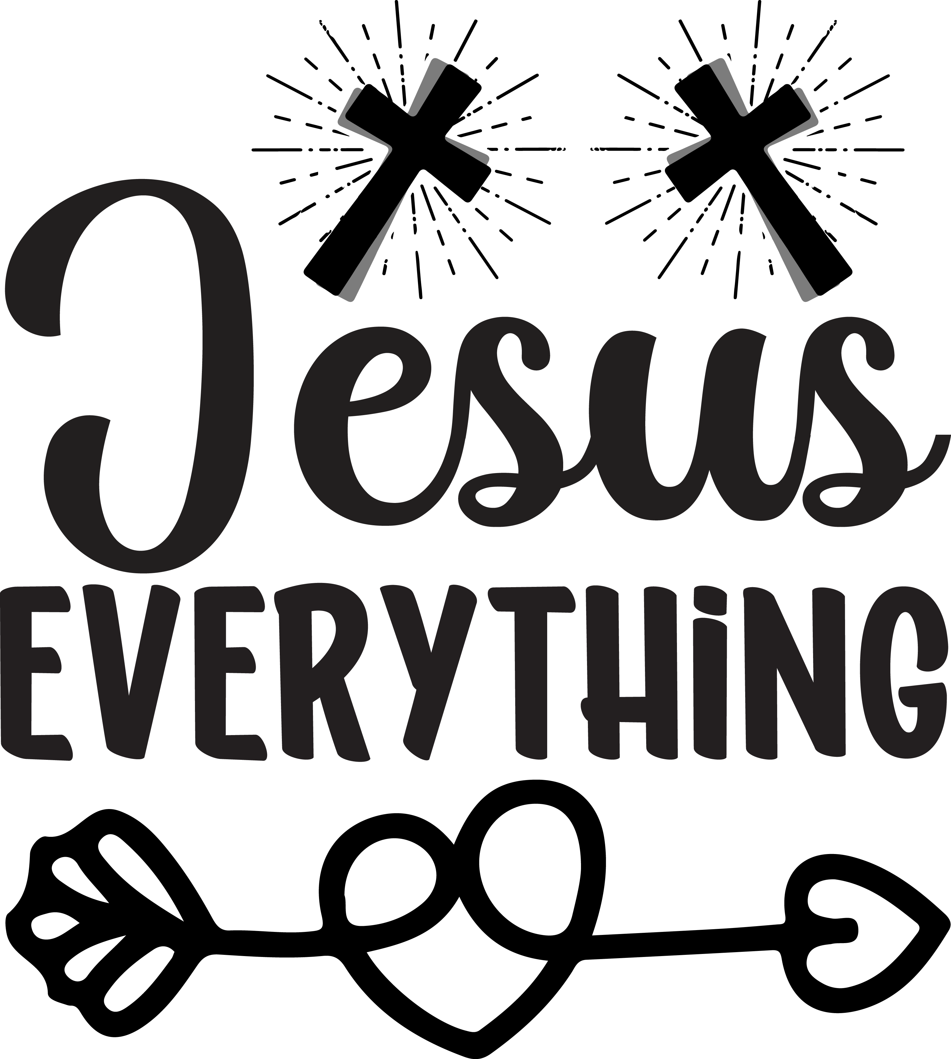 Inspirational Quote "Jesus EveryThing" Motivational Sticker Vinyl Deca