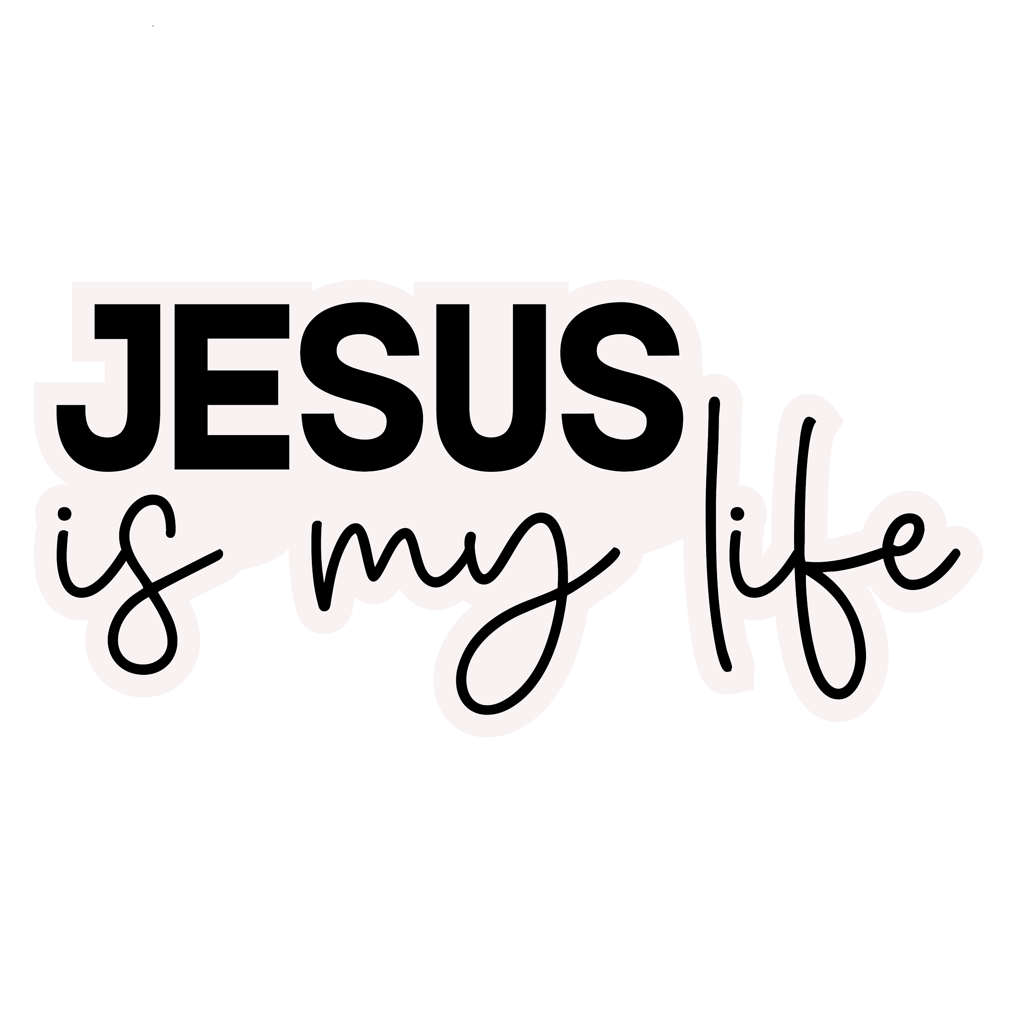 Inspirational Quote "Jesus Is My Life" Motivational Sticker Vinyl Deca