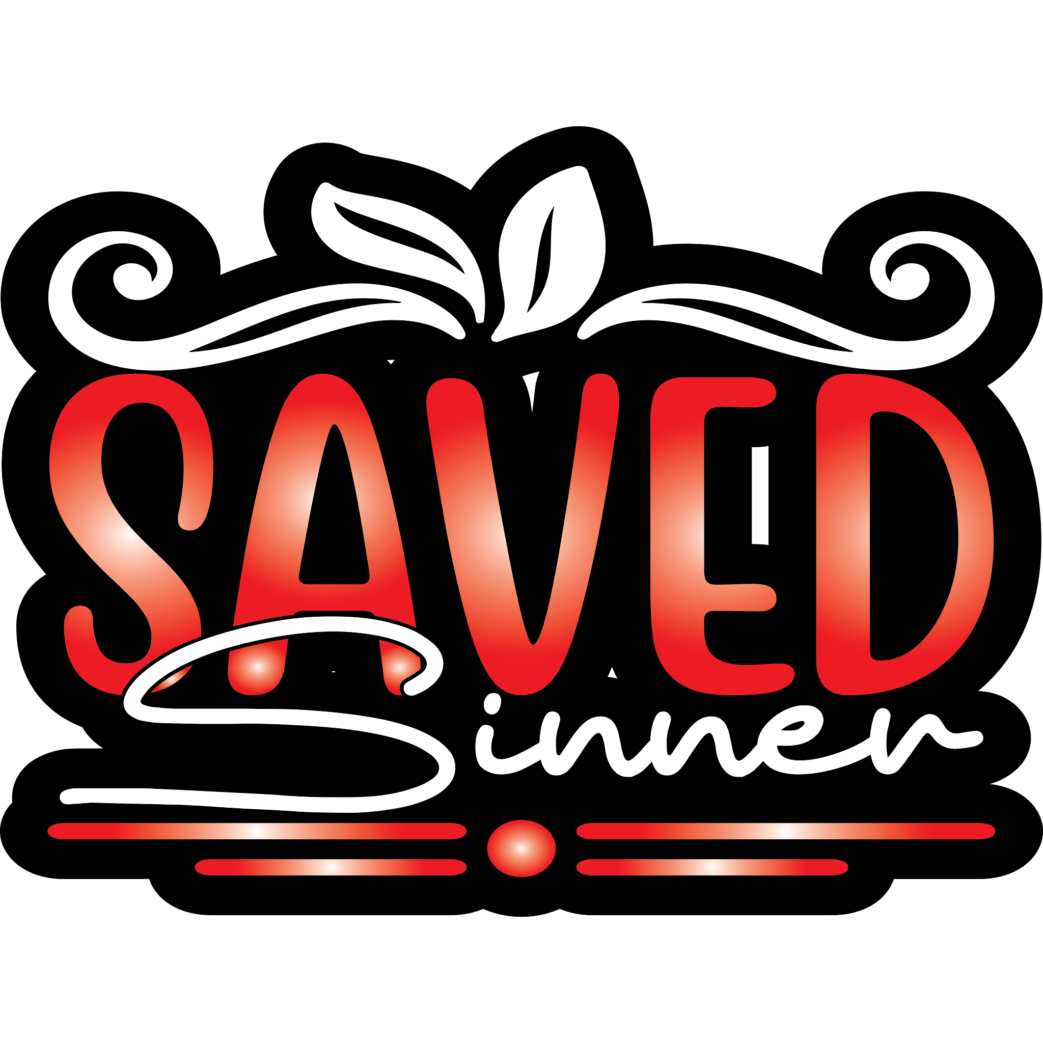 Inspirational Quote "Saved Sinner" Motivational Sticker Vinyl Decal Mo